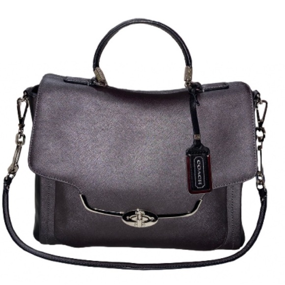 Coach | Bags | Coach Madison Sadie Flap Satchel In Saffiano ...